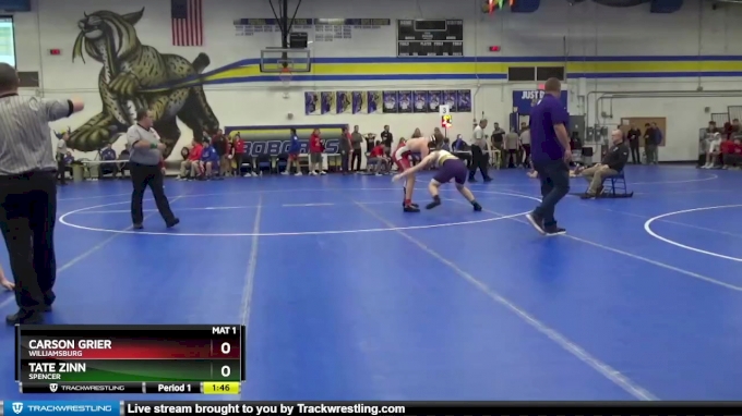 JV-26 lbs Round 1 - Carson Grier, Williamsburg vs Tate Zinn, Spencer