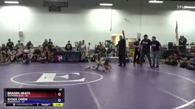 97 lbs Round 2 (8 Team) - Braden Heath, Oklahoma Blue vs Ryder Owen ...