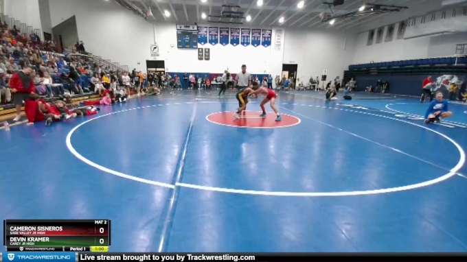115 lbs Cons. Round 2 - Cameron Sisneros, Sage Valley Jr High vs Devin ...
