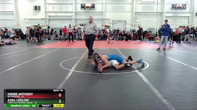 115 lbs Round 4 (10 Team) - Ezra Ledlow, Carolina Hammer Squad vs Asher ...