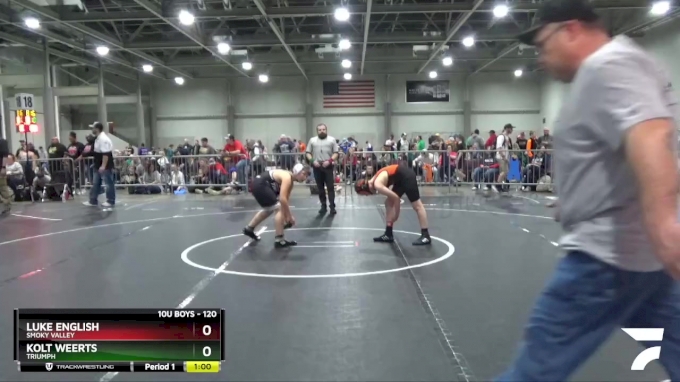 120 lbs Champ. Round 1 - Kolt Weerts, Triumph vs Luke English, Smoky Valley