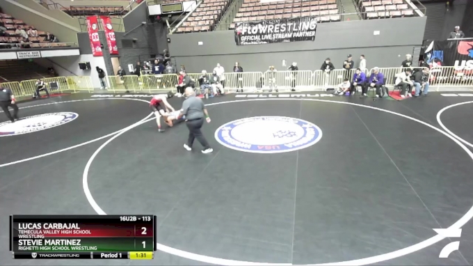 113 lbs Champ. Round 1 - Lucas Carbajal, Temecula Valley High School ...