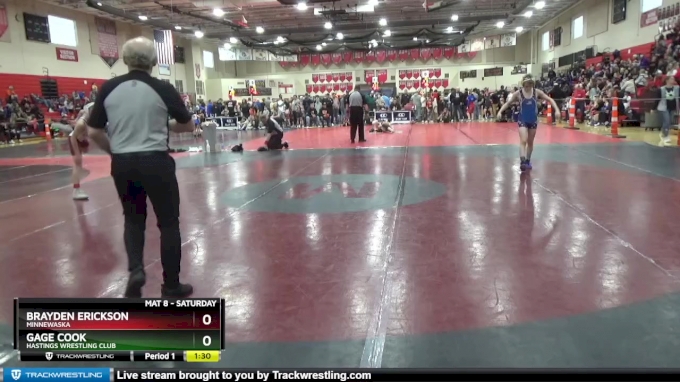 102 lbs Cons. Round 4 - Brayden Erickson, Minnewaska vs Gage Cook ...