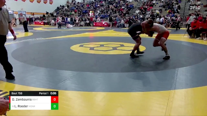 144 lbs Cons. Round 6 - Landen Roeder, Monroeville vs David Zambounis ...