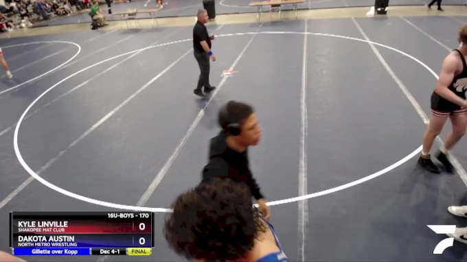 170 lbs Quarterfinal - Kyle Linville, Shakopee Mat Club vs Dakota ...