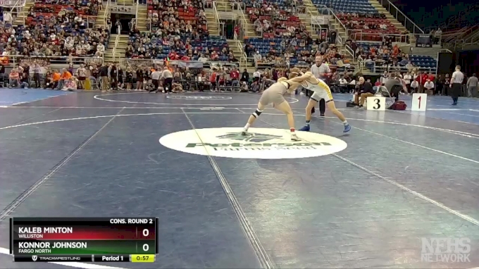 145 lbs Cons. Round 2 - Kaleb Minton, Williston vs Konnor Johnson ...