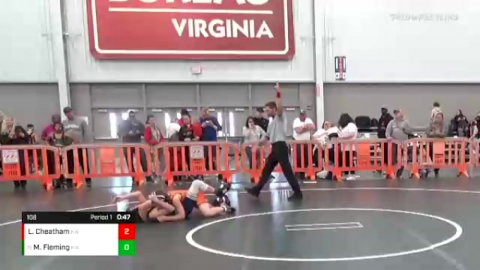 108 lbs Champ. Round 1 - Michael Fleming, PMMS vs Luke Cheatham ...