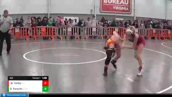 100 lbs Round 4 - Bryce Farley, Reel Wrestling Club vs Sara Forsyth ...