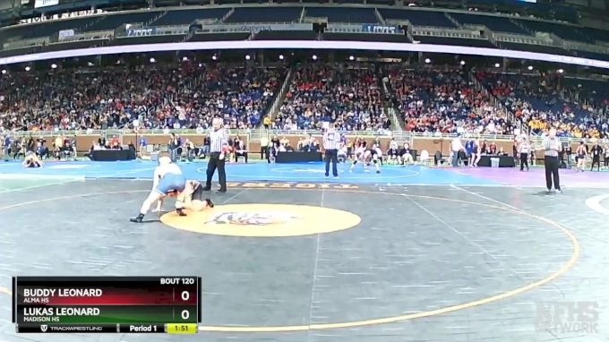 D3-138 lbs Quarterfinal - Buddy Leonard, Alma HS vs Lukas Leonard ...