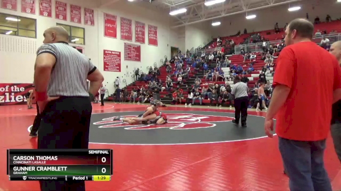 165 lbs Semifinal - Gunner Cramblett, Graham vs Carson Thomas ...