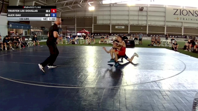 132 lbs Trusten Lee Douglas, Oklahoma Outlaws Blue vs Alex Gau ...