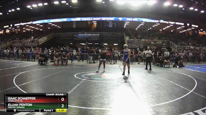 2A 175 lbs Champ. Round 1 - Isaac Schaeffer, Charlotte Hs vs Elijah ...