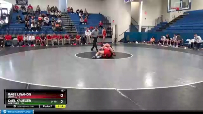197 lbs Round 1 (4 Team) - Cael Krueger, Wartburg vs Gage Linahon, Central