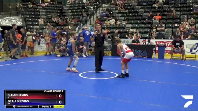 77 lbs Champ. Round 1 - Sloan Sears, IL vs Beau Blevins, KS