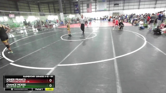 65 lbs Cons. Semi - Chance McKee, Kellam Mat Rats vs Asher Franco, NC ...