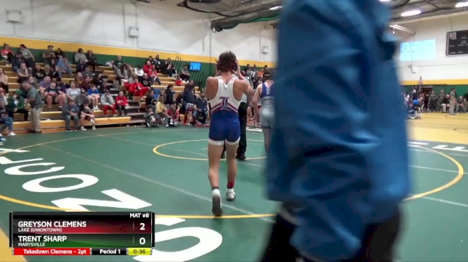 126 lbs Cons. Round 4 - Trent Sharp, MARYSVILLE vs Greyson Clemens ...