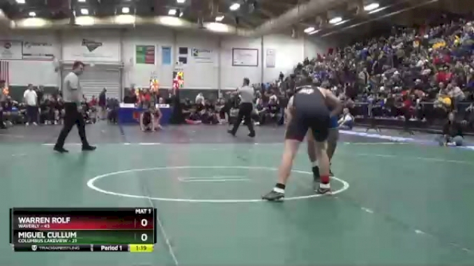 170 lbs Quarterfinals (8 Team) - Warren Rolf, Waverly vs Miguel Cullum ...