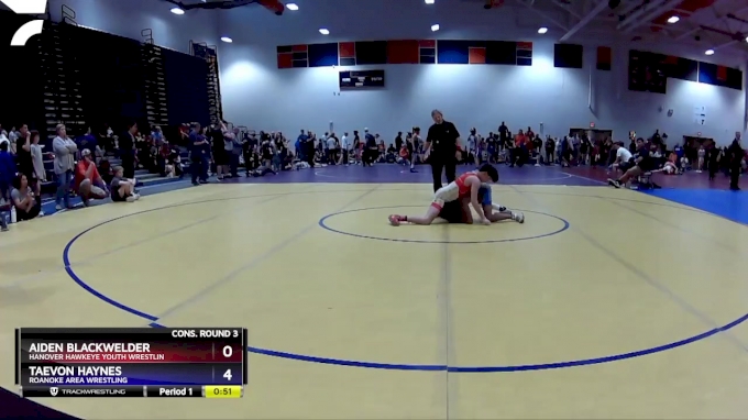 92 lbs Cons. Round 3 - Aiden Blackwelder, Hanover Hawkeye Youth ...