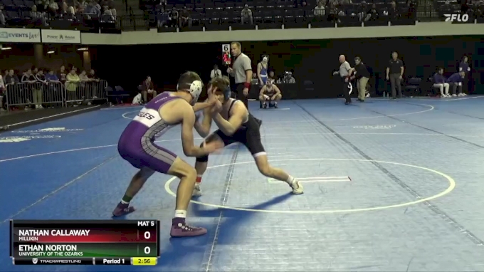 157 lbs Champ. Round 2 - Nathan Callaway, Millikin vs Ethan Norton ...