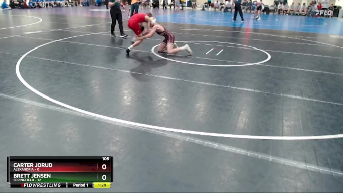 105 lbs Finals (8 Team) - Carter Jorud, Alexandria vs Brett Jensen ...