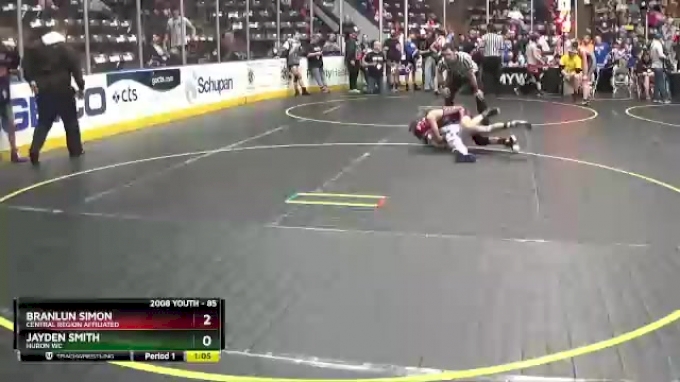 85 lbs Champ. Round 1 - Jayden Smith, Huron WC vs Branlun Simon ...