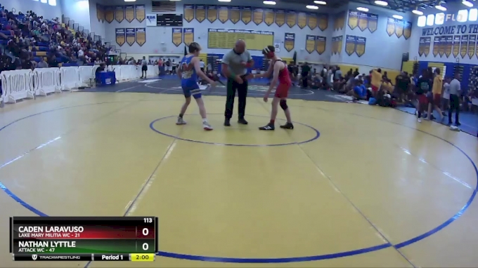 113 lbs Round 4 (8 Team) - Nathan Lyttle, Attack WC vs Caden Laravuso ...