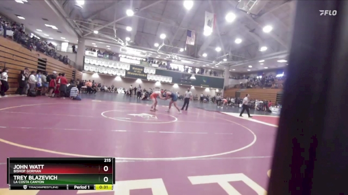 215 lbs Cons. Round 6 - John Watt, Bishop Gorman vs Trey Blazevich, La ...
