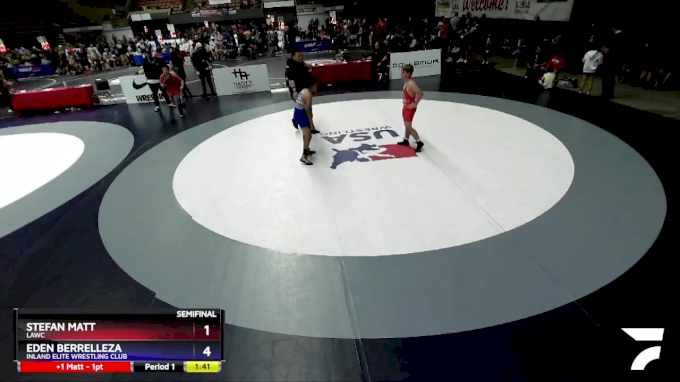105 lbs Semifinal - Stefan Matt, LAWC vs Eden Berrelleza, Inland Elite Wrestling Club