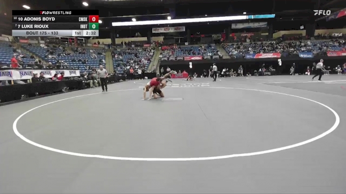 133 lbs Champ. Round 2 - 7 Luke Rioux, Indiana Tech vs 10 Adonis Boyd ...