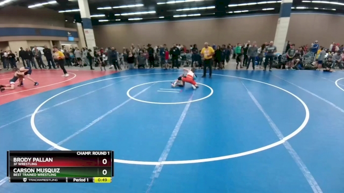 77 lbs Champ. Round 1 - Brody Pallan, 3F Wrestling vs Carson Musquiz ...