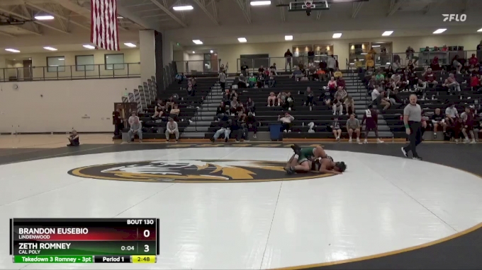 133 lbs Cons. Semi - Zeth Romney, Cal Poly vs Brandon Eusebio, Lindenwood
