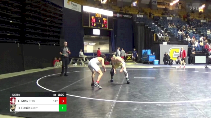 133 lbs 5th Place - Tyler Knox, Stanford vs Braden Basile, Army