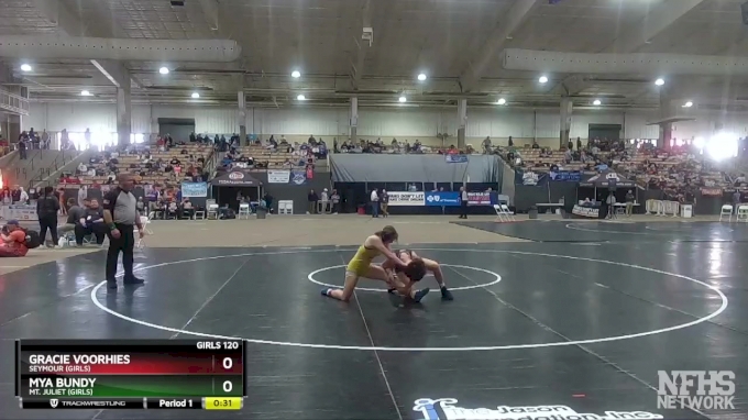 Girls 120 lbs Cons. Semi - Mya Bundy, Mt. Juliet (Girls) vs Gracie ...