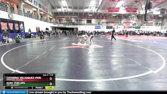 116 lbs Champ. Round 1 - Catarina Velasquez-Perez, Emmanuel College vs ...