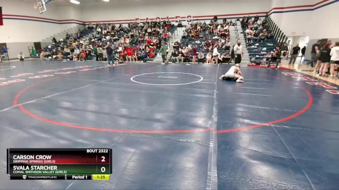 114 lbs Quarterfinal - Carson Crow, Dripping Springs (Girls) vs Svala ...