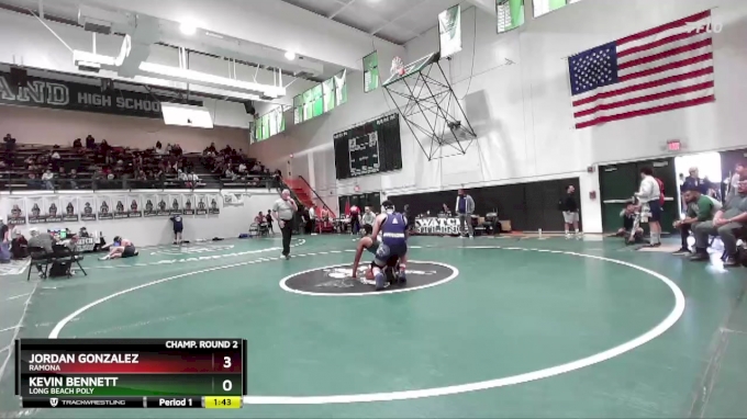 215 lbs Champ. Round 2 - Kevin Bennett, Long Beach Poly vs Jordan ...