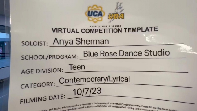 Blue Rose Dance Studio - Anya Sherman [Teen - Solo - Contemporary ...