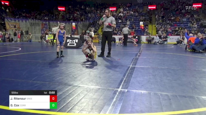 55 lbs Consy 3 - Jarrett Ritenour, Greensburg Salem vs Gabe Cox, Corry