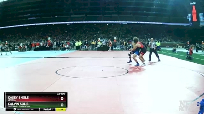 D2-190 lbs Quarterfinal - Casey Engle, Lowell vs Calvin Solis ...