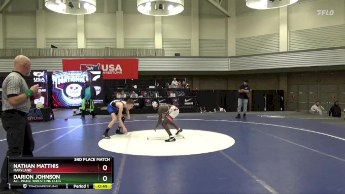 102 lbs 3rd Place Match - Nathan Matthis, Maryland vs Darion Johnson ...