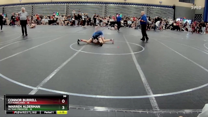 96 lbs Round 3 (8 Team) - Connor Burrell, FCA Hurricanes vs Warren ...