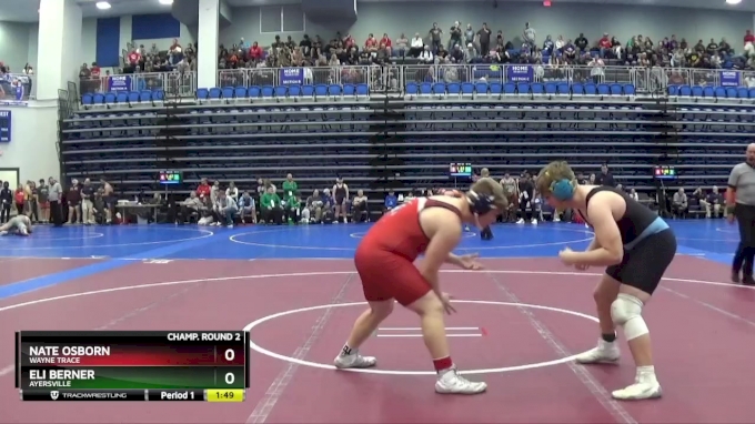 190 lbs Champ. Round 2 - Nate Osborn, WAYNE TRACE vs Eli Berner, AYERSVILLE
