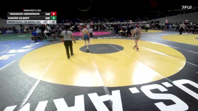 3A Boys 106 lbs Cons. Round 2 - Brandon Henderson, Harrisburg Boys vs Hunter Gilbert, Banks Boys