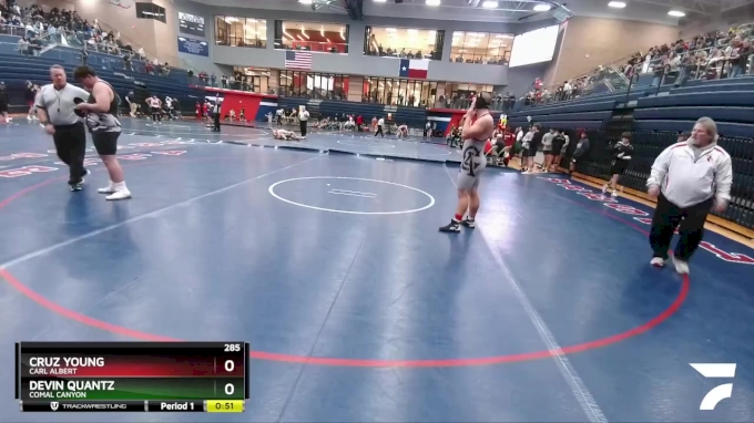 285 lbs Cons. Round 3 - Cruz Young, Carl Albert vs Devin Quantz, Comal ...