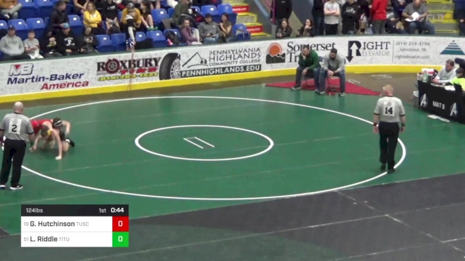124 lbs Consi Of 32 #1 - Gage Hutchinson, Tuscarora vs Logan Riddle ...