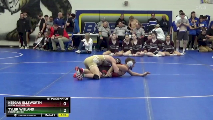 144 lbs 1st Place Match - Keegan Ellsworth, Union, LaPorte City vs ...