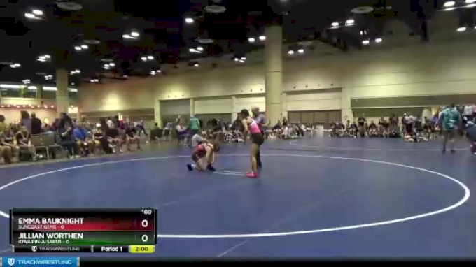 100 lbs Round 6 (10 Team) - Jillian Worthen, Iowa Pin-A-Sarus vs Emma ...