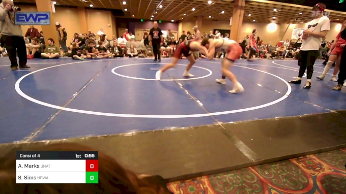 132 lbs Consi Of 4 - Aidan Marks, Unattached vs Steven Sims, NORTH ...
