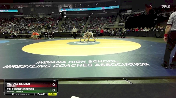 150 lbs Champ. Round 1 - Cale Bonenberger, Evansville North vs Michael ...