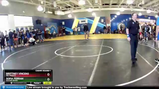 108 lbs Champ. Round 1 - Brittney Vincens, PAL Tropics vs Sofia Ferran ...